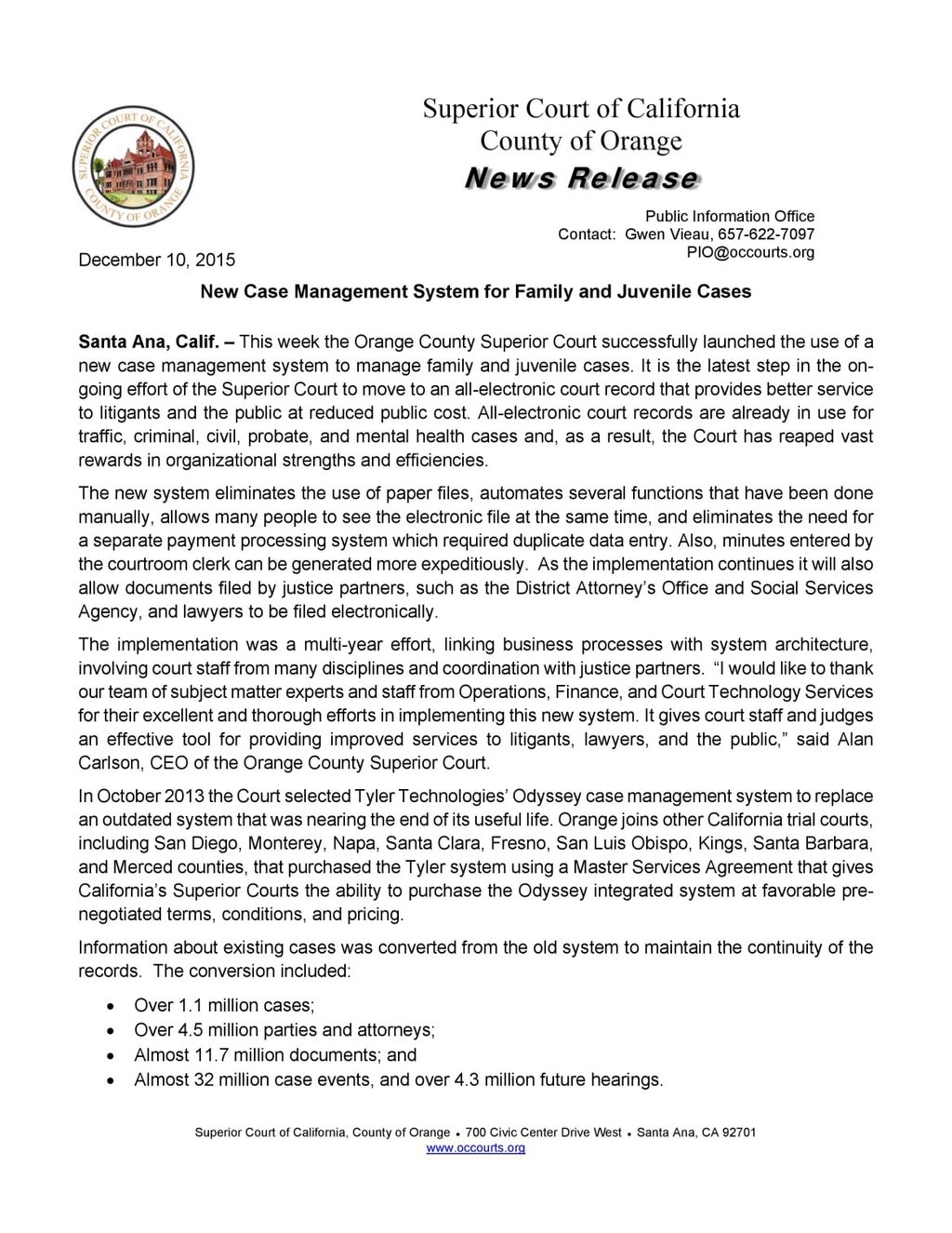 Court Launches New Case Management System