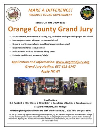 Application Deadline for 2020-2021 Orange County Grand Jury is January ...